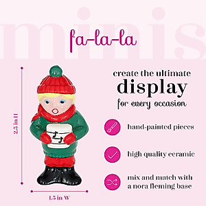 Nora Fleming FA-La-La (Caroler) - Hand-Painted Ceramic Christmas Decor - Winter Minis for The Home and Office
