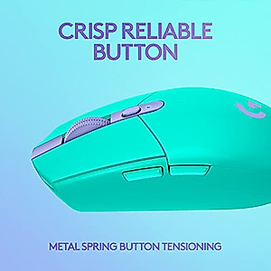 Logitech G305 LIGHTSPEED Wireless Gaming Mouse, Hero 12K Sensor, 12,000 DPI, Lightweight, 6 Programmable Buttons, 250h Battery Life, On-Board Memory, PC/Mac - Mint