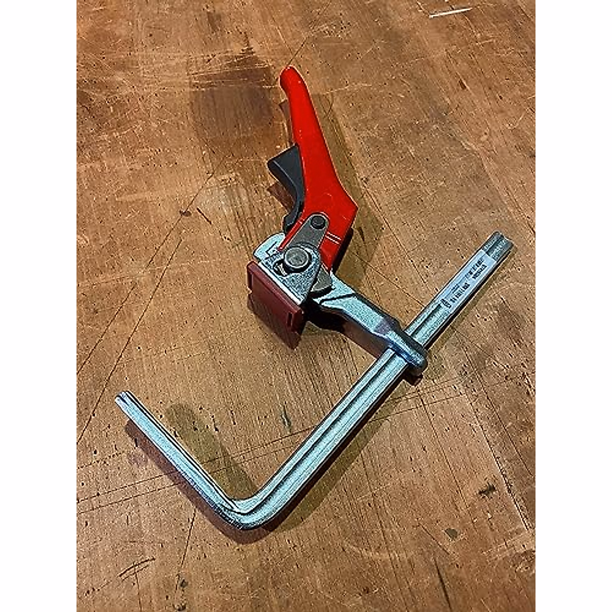 BESSEY GTR16S6H All Steel Ratcheting Table Clamp with 6 5/16 Capacity x 2 5/16 Throat Depth & 540 lb Clamping Force, Red/Silver