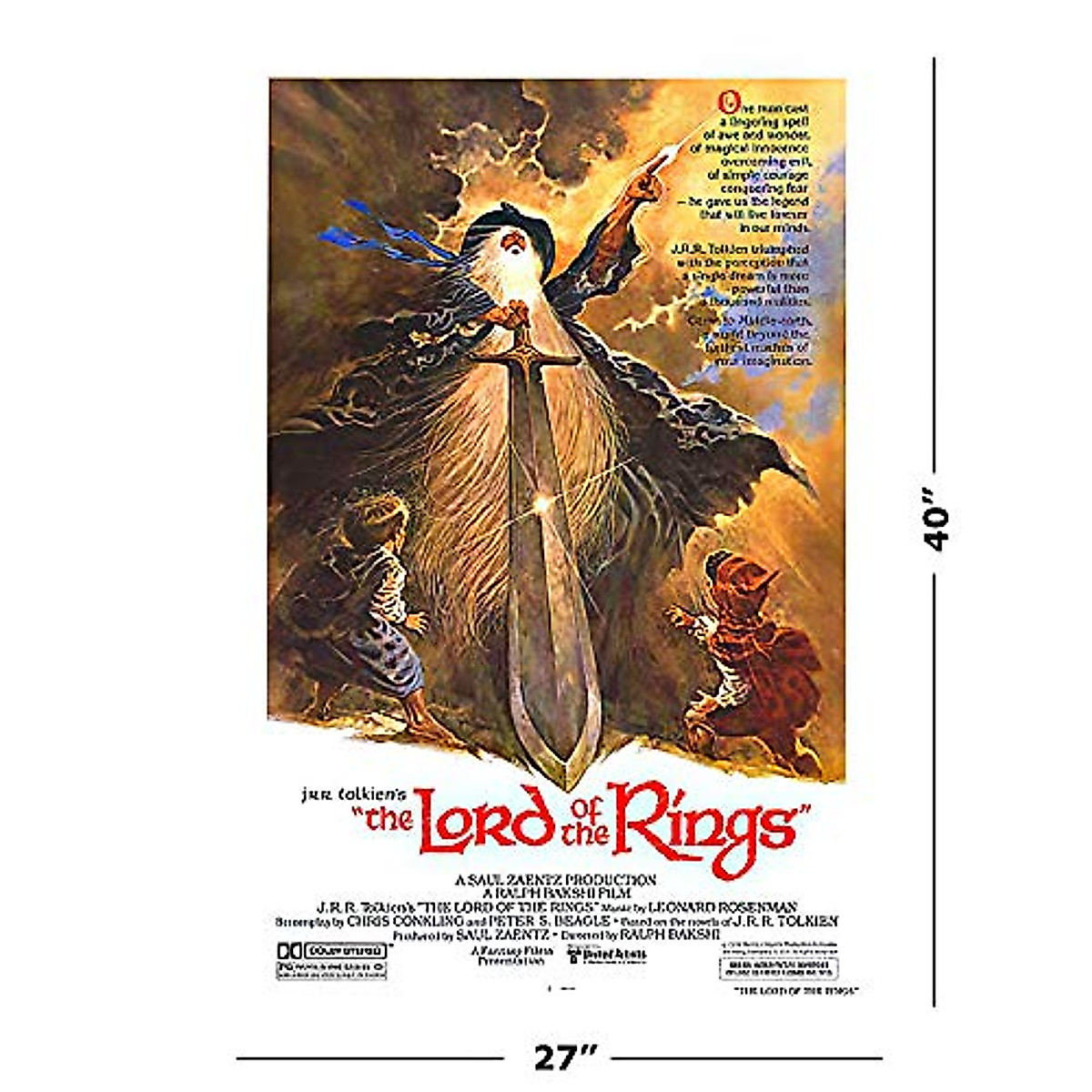 POSTER STOP ONLINE The Lord of The Rings - Movie Poster 1978 Animated (Size 27" x 40")