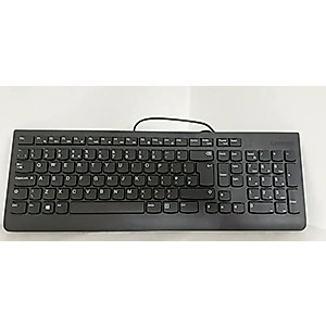 Lenovo 300 USB Keyboard, Wired, Adjustable Tilt, Ergonomic, Windows 7/8/10, GX30M39655, Black