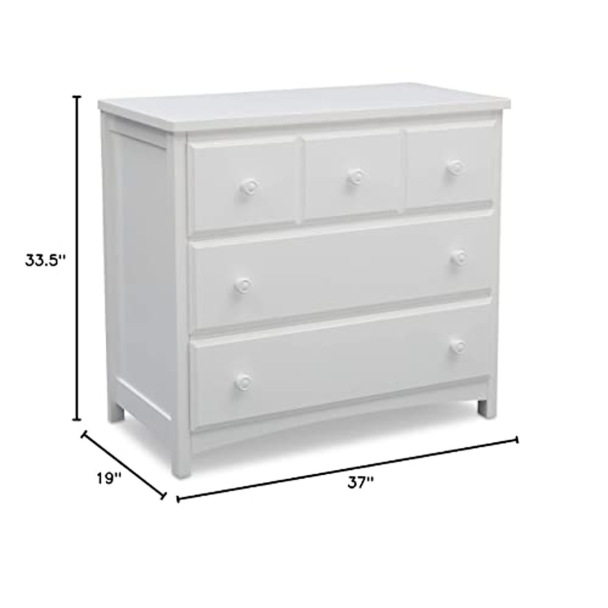 Delta Children 3 Drawer Dresser, Greenguard Gold Certified, Bianca White