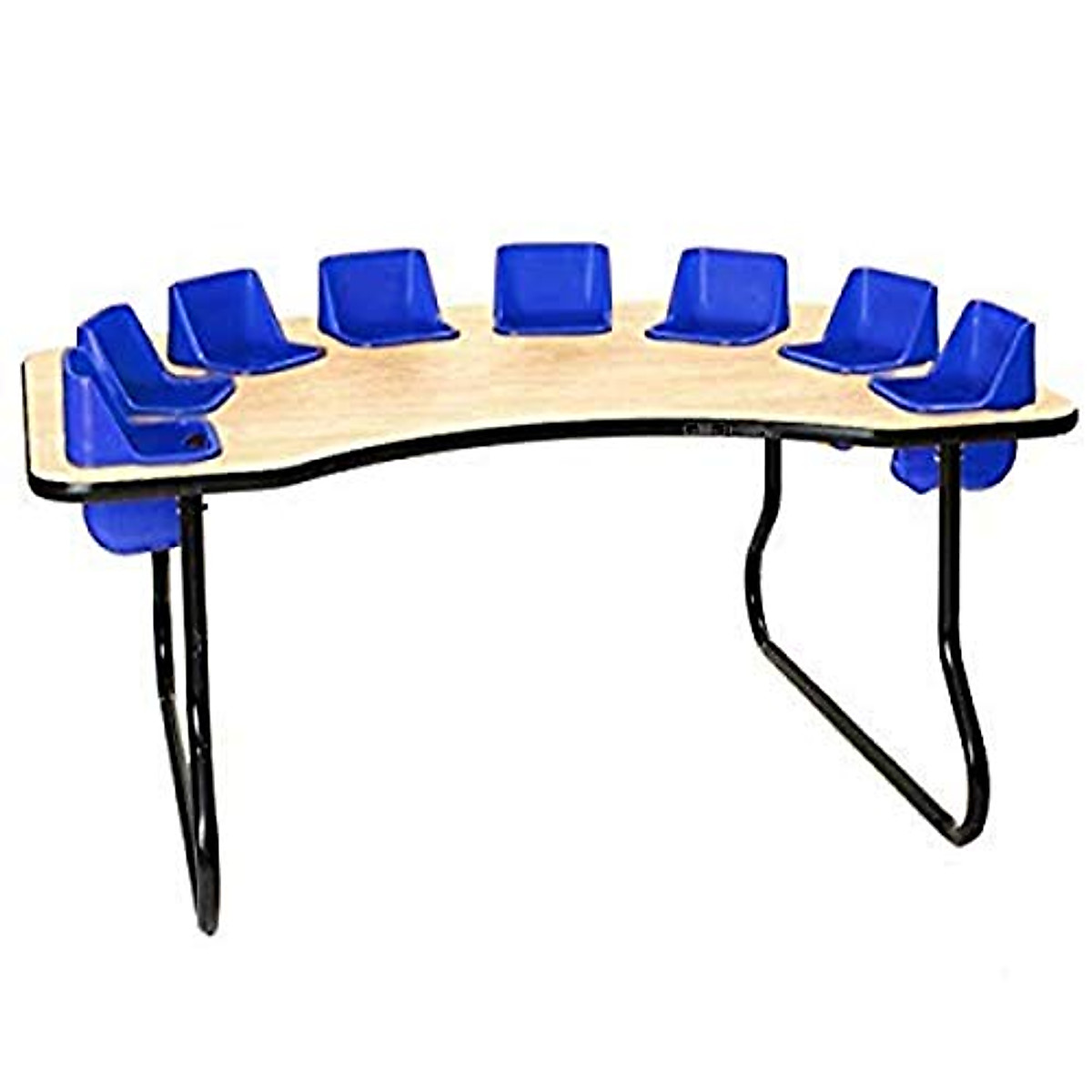 Toddler Tables 8 Seat Toddler Table: Table Top Lite Oak, Seat Color: Blue (009243484585)
