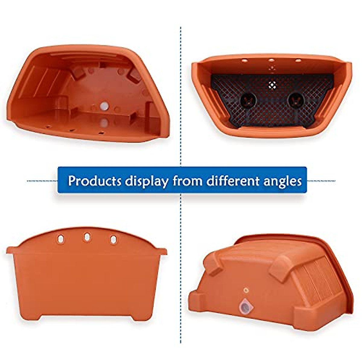 9.84” Wall Hanging Planters Railing Hanging Planters Plants Flowers Plastic Pots Baskets for Balcony Fence Garden Outdoor Indoor 3 Wall Pots(Terracotta red Color)