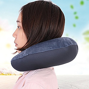 Jadpes UShaped Pillow, Soft Elastic UShaped Travel Pillow Neck Support Office Rest Cushion with Buckle for Outdoors Car Office Home Travel(Grey)