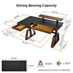 EUREKA ERGONOMIC Electric Standing Desk with Dual Drawers,63 Inches Height Adjustable L-Shaped Office Desk,Sit Stand Desk Executive Desk Computer Workstations with Monitor Stand,Left/Black