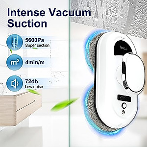 MAGULA Window Cleaning Robot, 5600Pa Strong Suction Automatic Robot Window Cleaner, Anti Drop,Remote Control,Smart Glass Cleaning Robotic for Window Glass Mirror Tile Outdoor High-Rise Window Cleaning