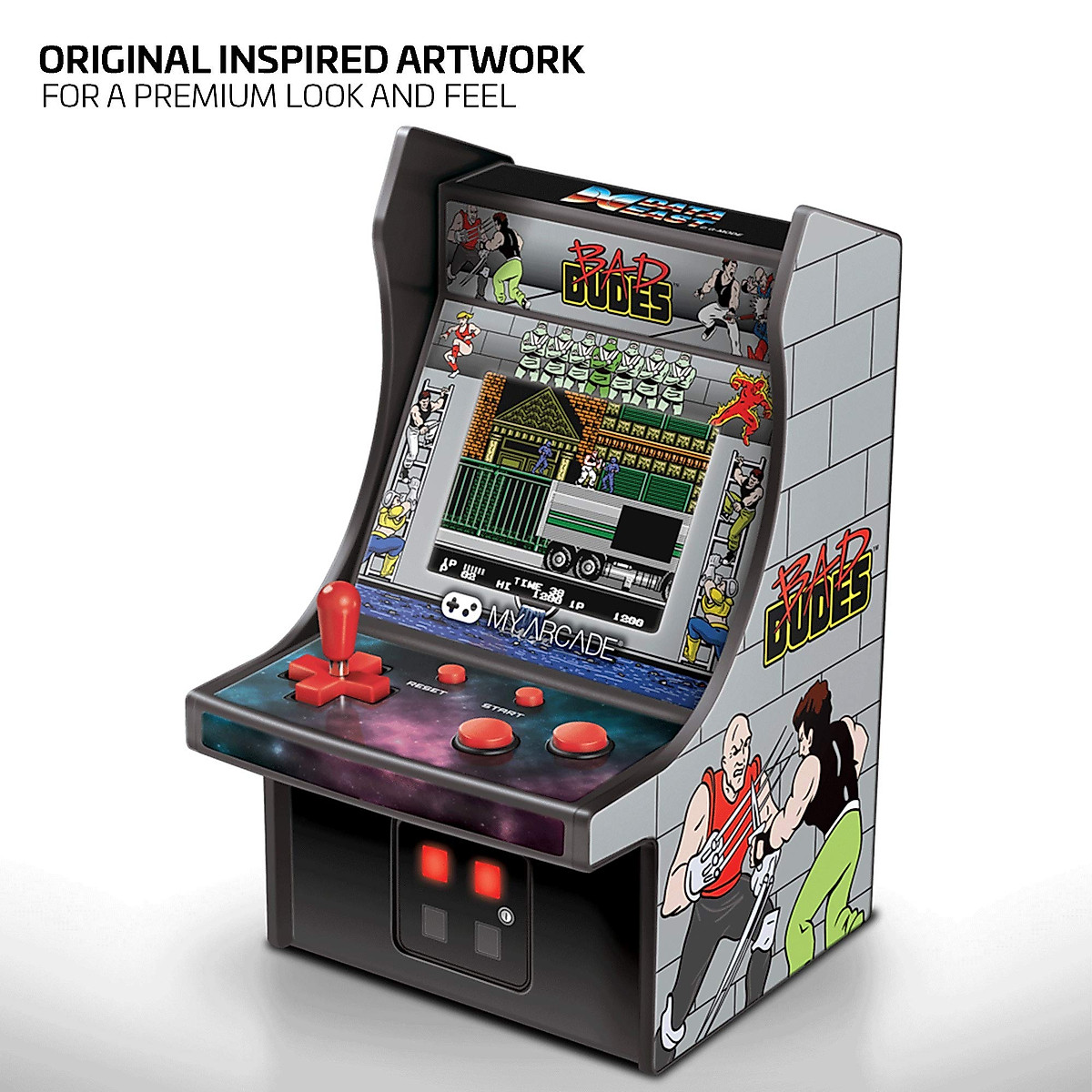 My Arcade Bad Dudes Micro Player - 6.75 Inch Mini Retro Arcade Machine Cabinet - Licensed Collectible
