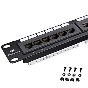 Cable Matters [UL Listed] Rackmount or Wall Mount 1U 10Gbps 24 Port Cat6 Network Patch Panel (19-inch Cat6 Patch Panel / RJ45 Patch Panel) for 10 Gigabit Network, 110 or Krone Impact Tools Compatible