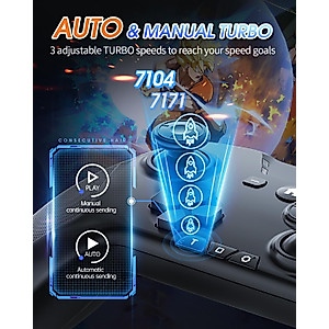 Wireless Switch Pro Controller, Bluetooth Controller Compatible for Switch/Lite/OLED/PC/IOS/Android/iPhone/Phone/Steam/Mac/iPad/TV,Support Macro Programmable/6-Axis/Wakeup/Turbo/Vibration Screenshot (HD-6500 Black)