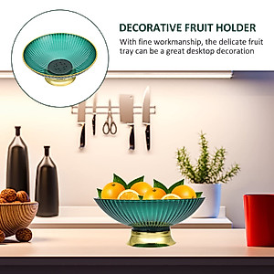 YARNOW Home Decor 1 Pcs Decorative Fruit Bowl, Plastic Fruit Berry Bowl Plate, Small Serving bowls with Hole for Snack Fruits Dessert (5 x 2 Inch Green) Cupcake Containers