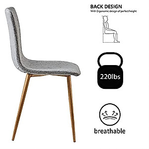 COZYCASA Dining Chairs Set of 4 Scandinavian Modern Style Fabric Dining Chairs Kitchen Chair Accent Chair for Living Dining Room Club Guest Set of 4 Gray