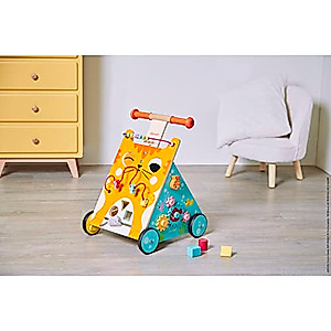 Janod Wooden Activity Baby Walker Cat - 21.1" Tall - Ages 12 Months+ - J08005