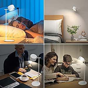 AKSDA LED Desk Lamp with 360°Adjustable Lighting, Dimmable Eye-Caring Desk Light with 3 Lighting Modes&3 Levels Brightness, Touch Control, Battery Operated Table Lamp for Bedroom Home Office Study
