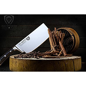 DALSTRONG Meat Cleaver Knife - 7 inch - Gladiator Series - Heavy Duty - Razor Sharp - Forged High Carbon German Steel Kitchen Knife - Black G10 Handle - Butcher, Bone - Sheath Included - NSF Certified