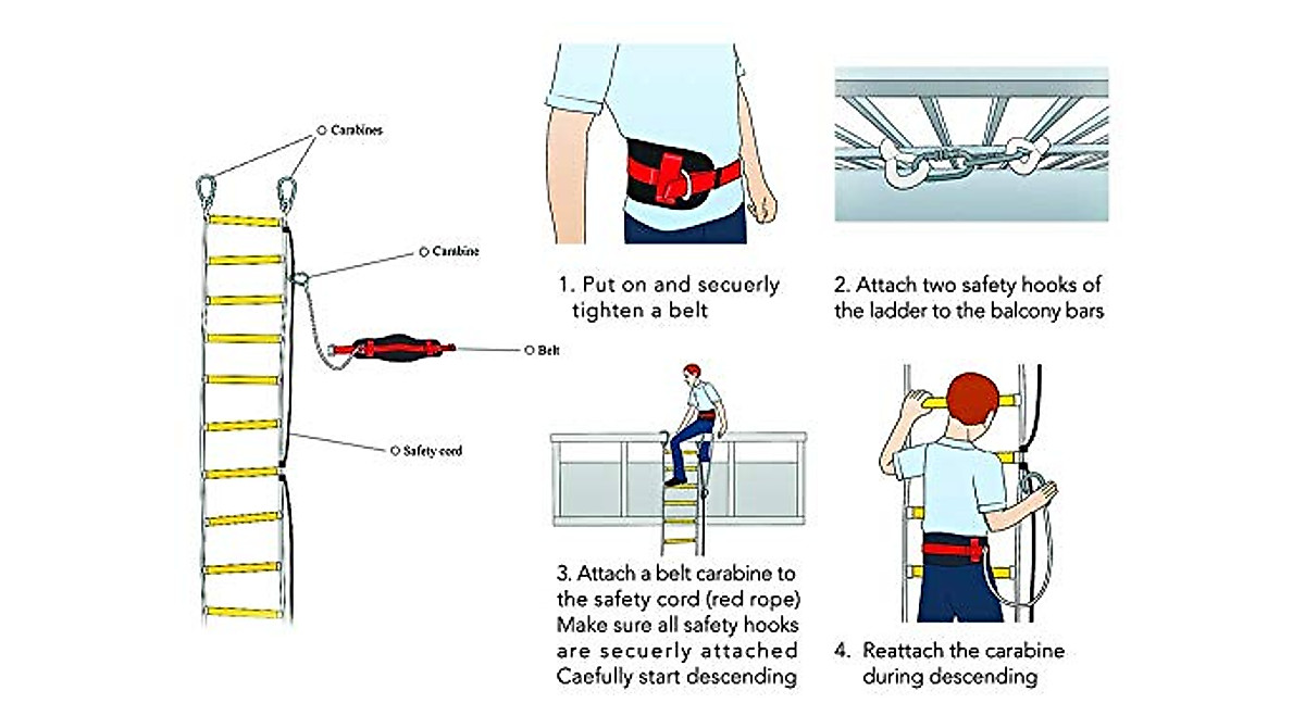 ISOP Emergency Fire Escape Ladder - 32 ft Safety Solution