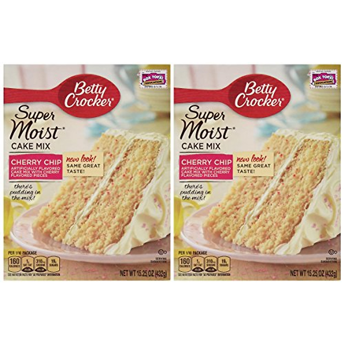 Betty Crocker Super Moist Cake Mix-Cherry Chip-15.25 Oz,2 Pack