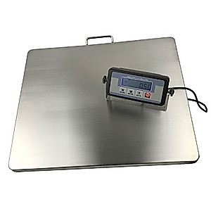 Angel USA Extra Large Platform 22 Inches x 18 Inches Stainless Steel 400 Pounds Heavy Duty Digital Postal Shipping Scale, Powered by Batteries or AC Adapter, for Floor Bench Office Weight Weighing
