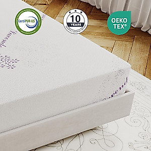 Dyonery 8 Inch Lavender Infused Memory Foam Mattress Queen Size, Pressure Relief, Bed in a Box, CertiPUR-US Certified