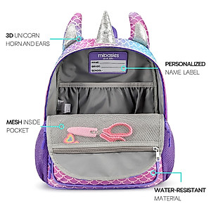 mibasies Kids Unicorn Backpack for Girls Rainbow School Bag (Rainbow Glitter)