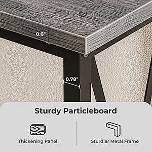 SUPERJARE 70 Inch Console Table with Outlet, Extra Long Sofa Table with Charging Station, Couch Table Behind Sofa, Foyer Tables for Entryway, Living Room - Gray