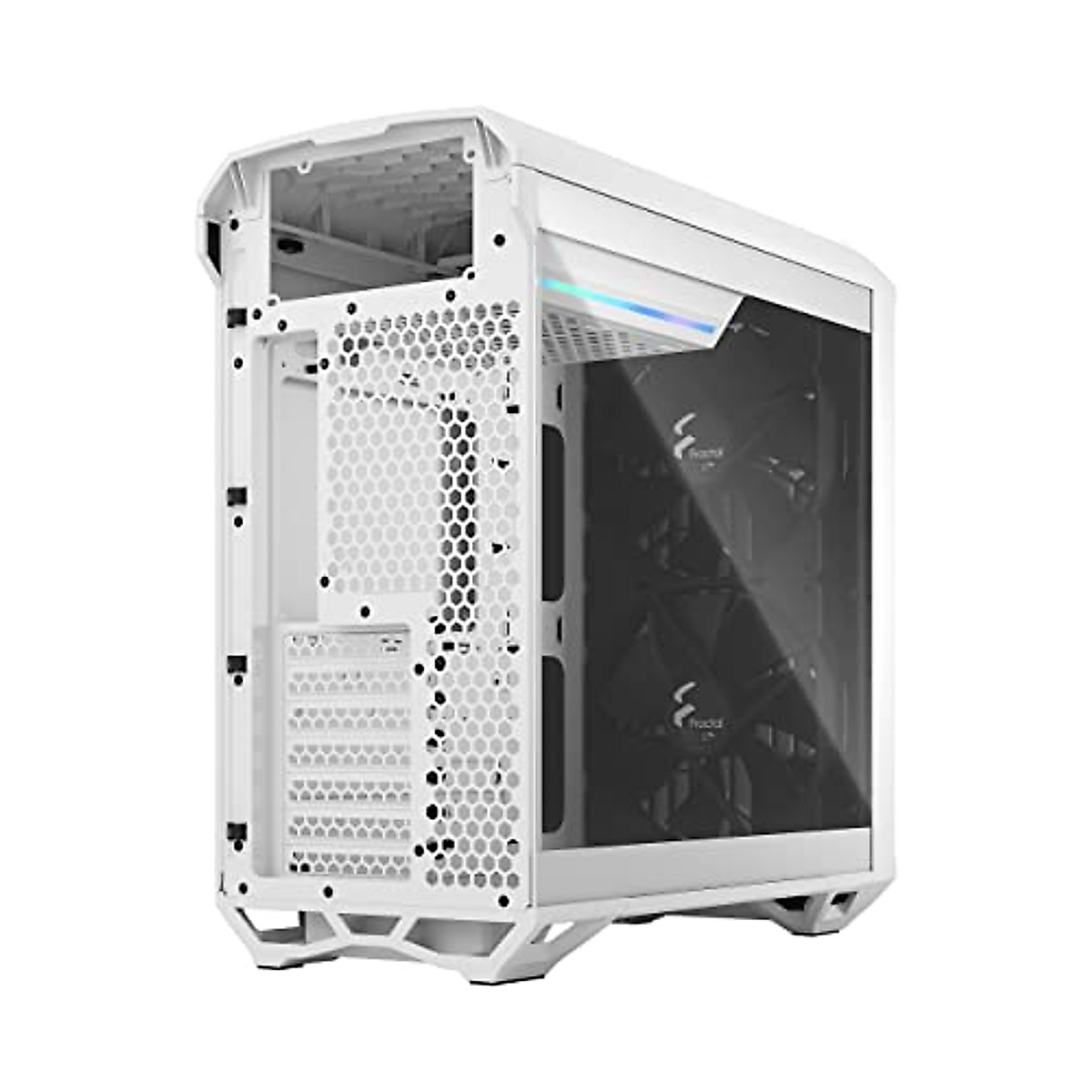 Fractal Design Torrent Compact White - Clear Tint Tempered Glass Side Panel - Open Grille for Maximum air Intake - Two 180mm PWM Fans Included - Type C - ATX Airflow Mid Tower PC Gaming Case