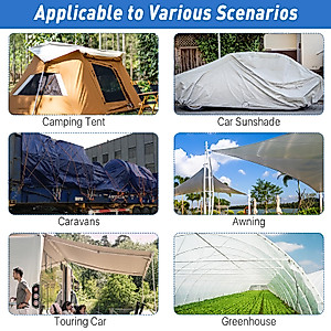 Akamino 100 Pcs Tarp Clips with Carabiner, 50 Movable Tarp Grabbers Tent Clips and 50 D Shape Buckle,Tarp Grabbers Movable Tarp Clips for Outdoor Camping Car Tent Awning Banner Swimming Pool Covers