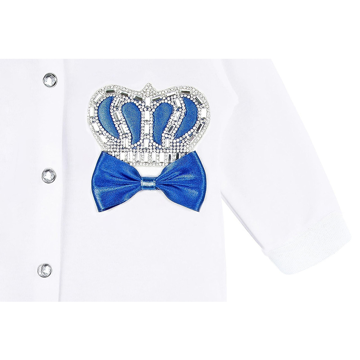 Lilax Baby Boy Newborn Crown Jewels Layette 3 Piece Gift Set 0-3 Months Royal Blue