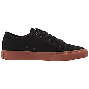 DC mens Manual Low Top Vegan Friendly Casual Skate Shoe, Black/Gum, 10.5 US