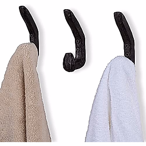 Rustic State Halle Wall Mount Cast Iron Hooks Coat Towel Bag Hat Hanger Multiuse Entryway Railroad Spike Rack Black Set of 3