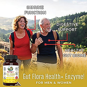 Gut Flora Health+ Enzymes by MaryRuth's | Up to 2 Month Supply | Prebiotic Probiotic Digestive Enzyme Blend for Healthy Gut Biome & Digestive Support | Immune Function & Gastrointestinal Health