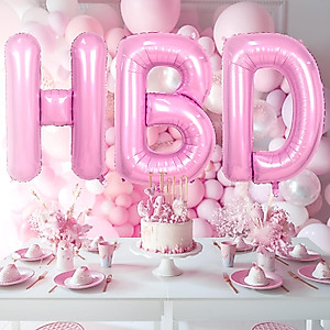 40 Inch Pink Letter Balloons, Giant Light Pink Letter C Balloon, Single Alphabet C Balloon, Pastel Pink Foil Mylar Name Balloon for Girls Women Birthday Baby Shower Anniversary Graduation Decoration