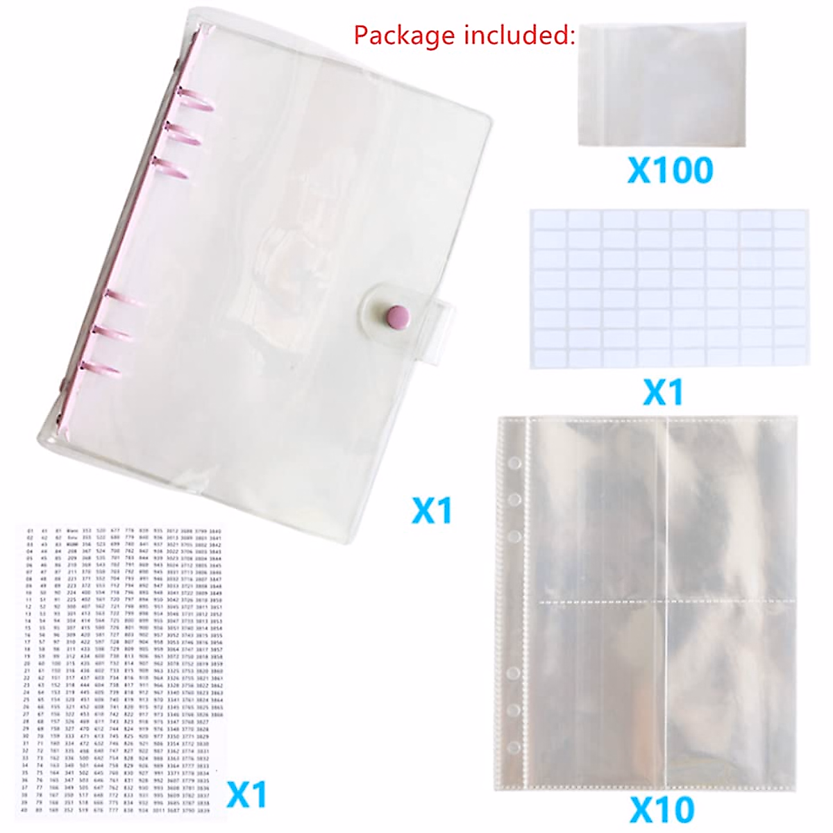 Diamond Painting Beads Storage Book – pigpigboss Diamond Painting Storage Book Binder with Pockets, Self-Sealing Bags Clear Loose Leaf Organizer DIY Diamond Painting Accessories Tools