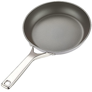 MsMk Non-Stick Small 8 Inch Enamel Frying Pan Grey - Stain-Resistant, Dishwasher Safe, Easy to Clean - Perfect for Runny Eggs, Steak, Avocado - Lightweight with Hollow Stainless Steel Handle