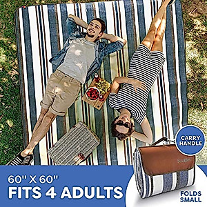 Scuddles SC-CM-01 Extra Large Picnic & Outdoor Dual Layers for Outdoor Water-Resistant Handy Mat Tote Spring Summer Camping Blanket for The Beach