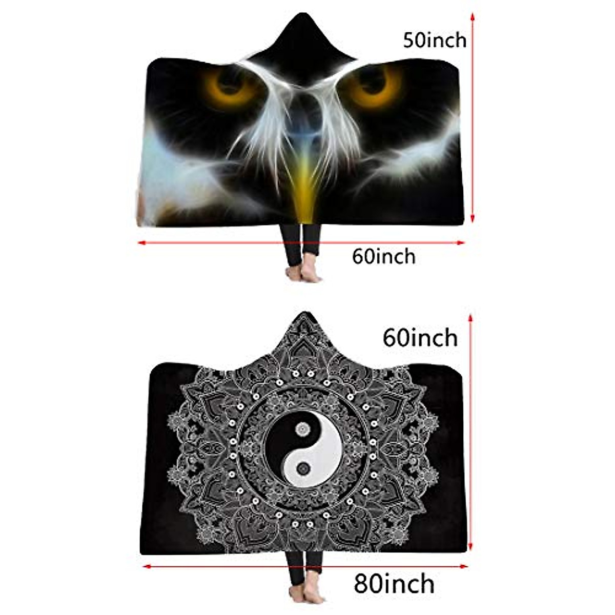 Baseball Theme Hooded Blanket Wearable Soft Warm Plush Fleece Lined Throw Blankets for Girls Child Kid Women Adult 80 x 60 inch