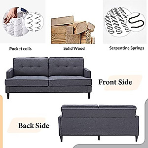 71" Modern Design Couch Soft Linen Upholstery Loveseat for Compact Living Space, Apartment, Dorm.