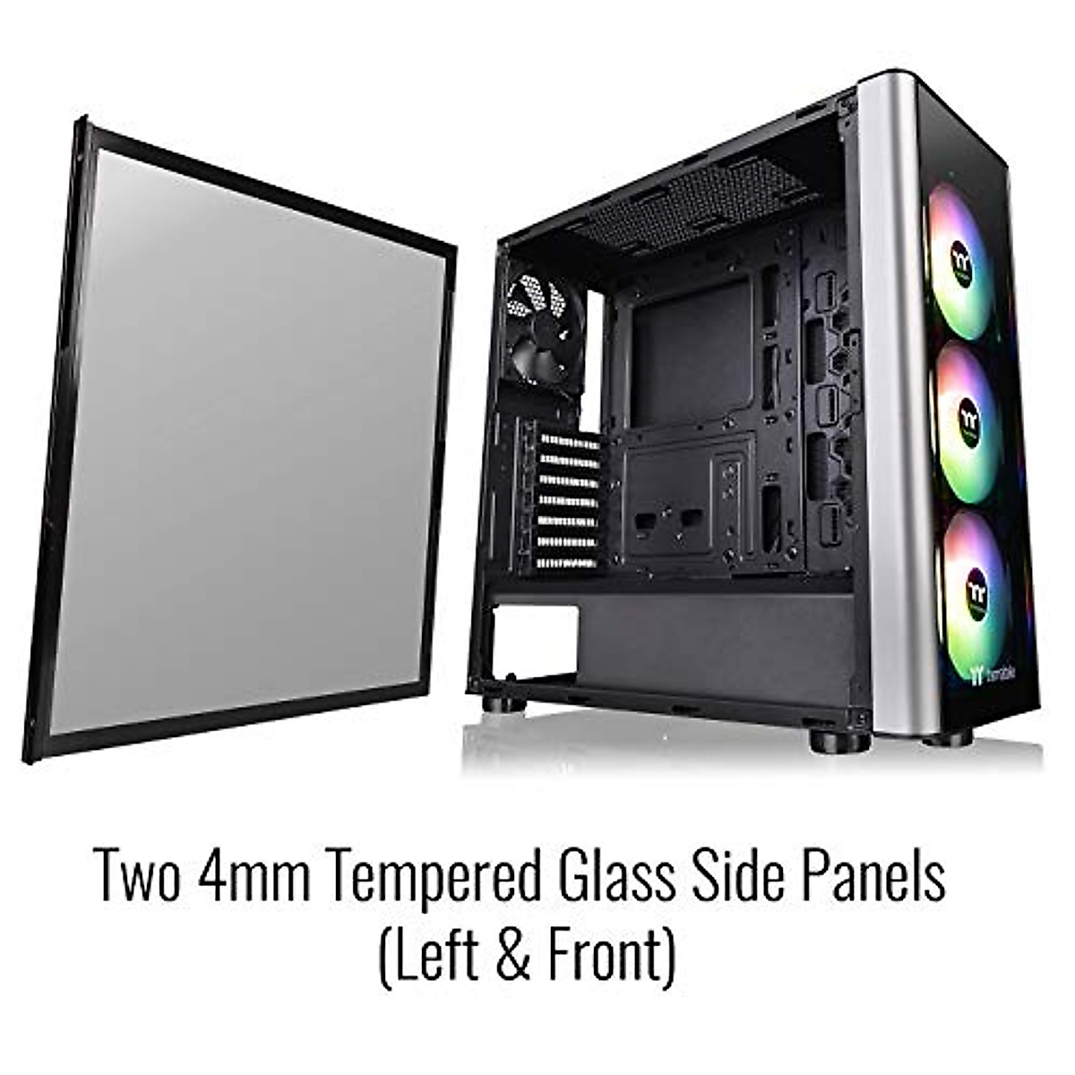 Thermaltake Level 20 MT Motherboard Sync ARGB ATX Mid Tower Gaming Computer Case with 3 120mm ARGB 5V Motherboard Sync RGB Fans +1 120mm Rear Fan Pre-Installed CA-1M7-00M1WN-00, Black