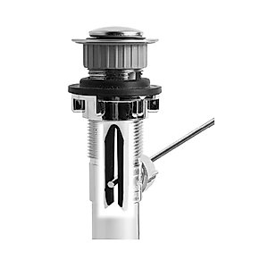 PF WaterWorks PF0736-BN-BN-NO Sink/Lavatory ABS EasyPOPUP Universal Pop-Up Drain Assembly-Easy Remove Stopper-Brushed Nickel (Matching Plated Body Without Overflow)