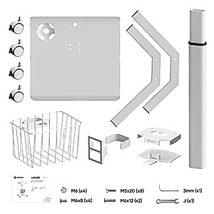 ONKRON Rolling Laptop Stand - Computer Cart with Wheels - Standing Desk On Wheels - Foot Pedal Pneumatic Height Adjustable Table On Wheels - Utility Medical Cart - Desk Load up to 17.6 Lbs, White