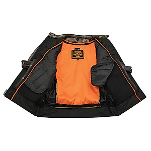 Milwaukee Leather Men's Distressed Scooter Jacket w/Venting Distressed Brown (Medium)