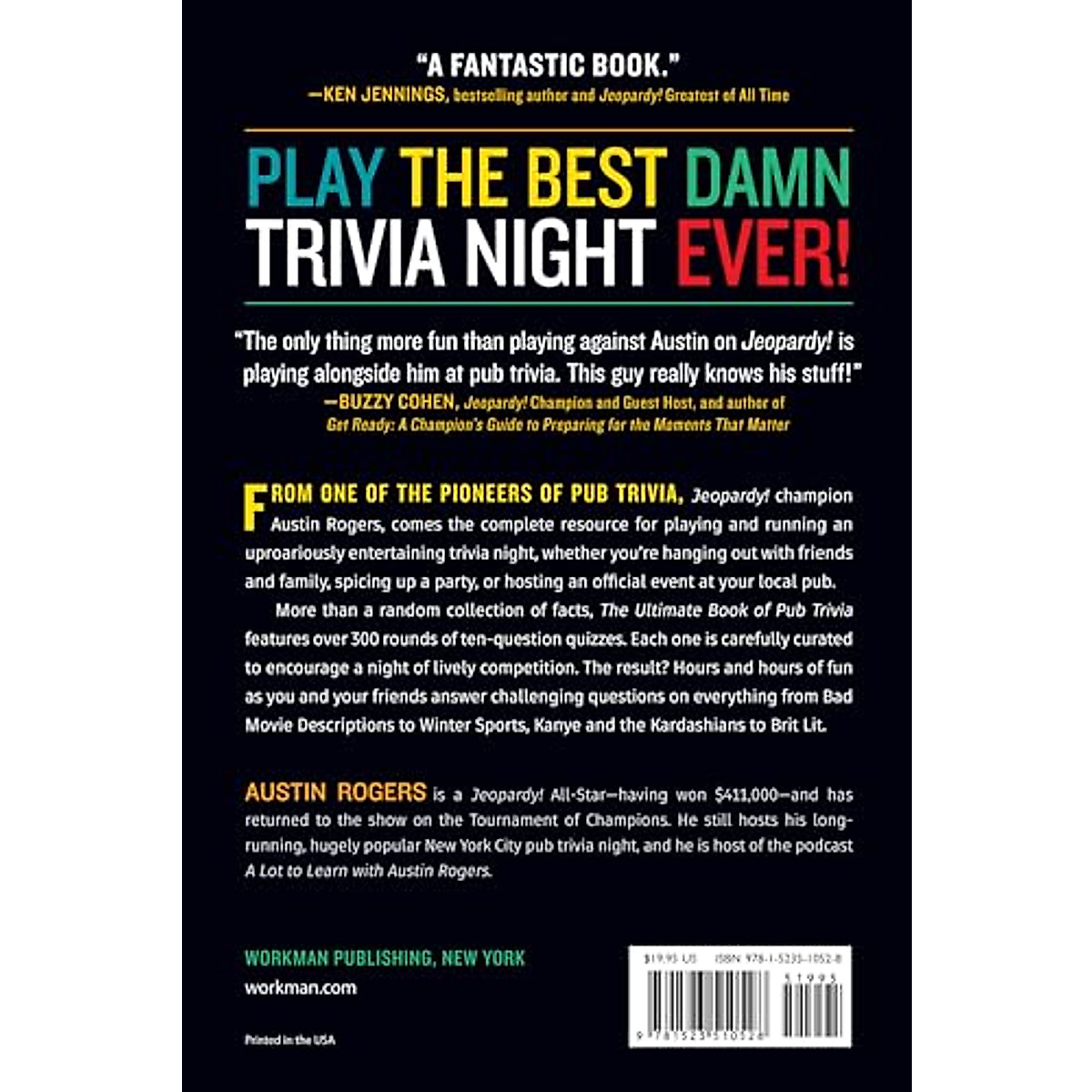 The Ultimate Book of Pub Trivia by the Smartest Guy in the Bar: Over 300 Rounds and More Than 3,000 Questions