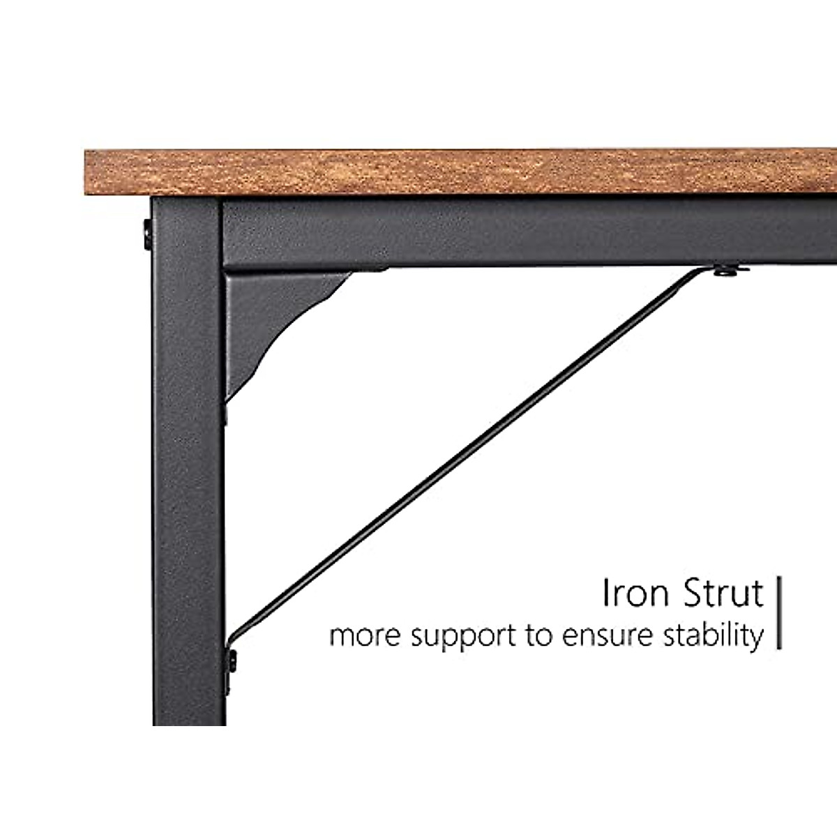 CubiCubi Study Computer Desk 40" Home Office Writing Small Desk, Modern Simple Style PC Table, Black Metal Frame, Rustic Brown