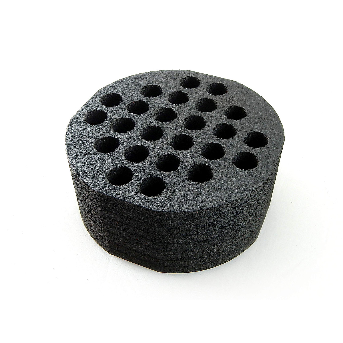 Polar Whale 2 Test Tube Racks Black Foam Round Shaped Holder Storage Organizer Stand Transport Holds 24 Tubes Fits up to 20mm Diameter