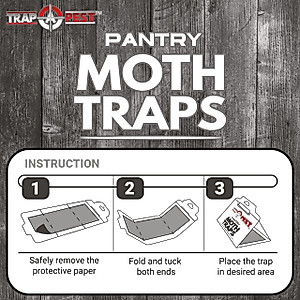 20 Pack Pantry Moth Traps - Safe and Effective for Food and Cupboard - Glue Traps with Pheromones for Pantry Moths - Trap a Pest