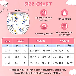 SYNPOS Reusable Baby Boys Girls Potty Training Pants 4 Pack Waterproof Breathable Underpants Cotton Soft Absorbent Training Underwear for Toddler Boys Girls 2T 3T 4T 5T