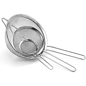 Cuisinart 719-14 1-Quart Chef's-Classic-Stainless-Cookware-Collection, Saucepan w/Cover & CTG-00-3MS Set of 3 Fine Set of Mesh Strainers, 1, Stainless Steel