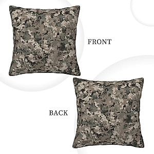 AdaNti Army Digital Camouflage Print Corduroy Throw Pillow Covers Soft Square Throw Pillow Case Home Decorations for Bed Sofa Living Room 16"x16"