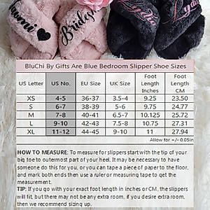 Cute Fluffy Slippers for Women - Sizes XS - XL (US 4-12) - Personalized Bridesmaid Slippers - Custom Gift for Her