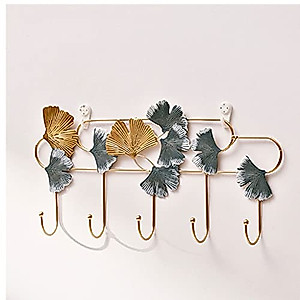 XDCHLK Wall Hooks Leaf Home Decor Kitchen Accessories Strong Adhesive Hook Key Hook Home Decoration Wall ( Color : Gray , Size : 43*22*5.5cm )